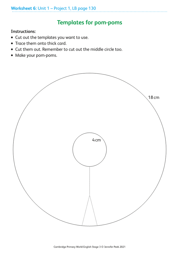 Worksheet 6: Templates for pom-poms | Boost