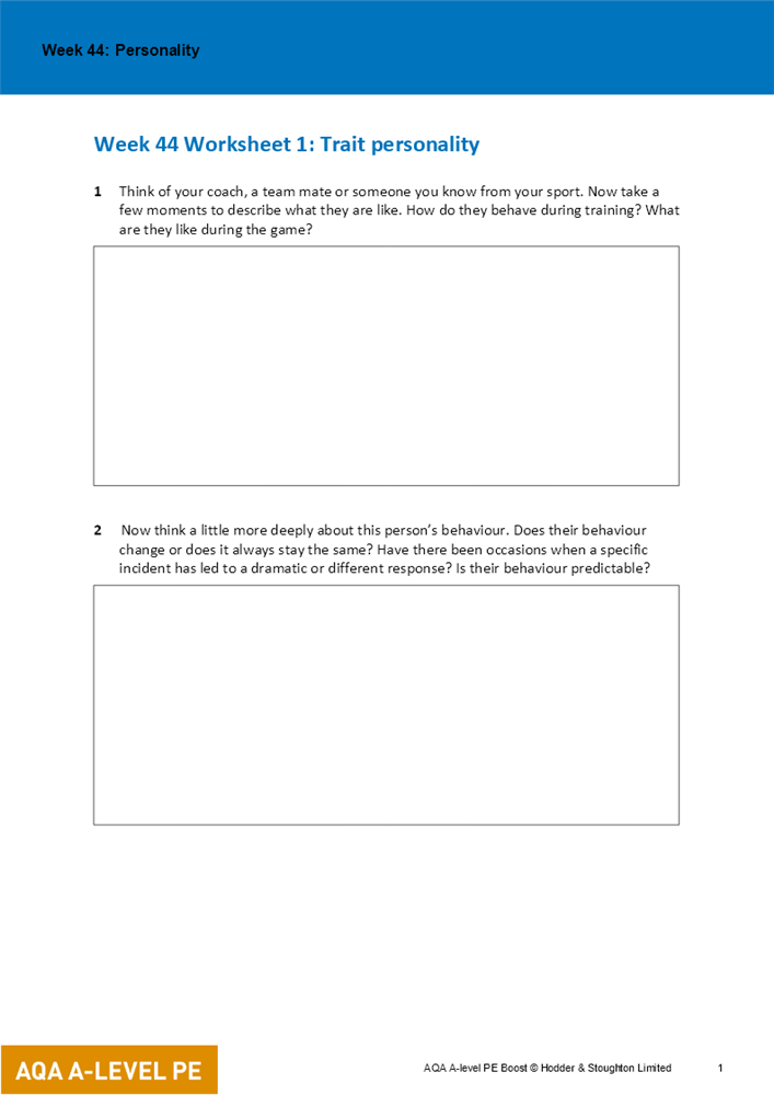 Week 44 Editable worksheet 1 | Boost