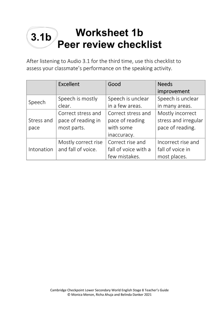 Worksheet 1b: Peer review checklist | Boost