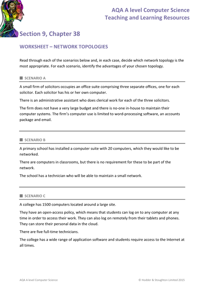 Chapter 38 Network topologies worksheet (PDF version) | Boost