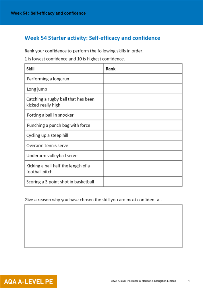 Week 54 Editable starter activity | Boost