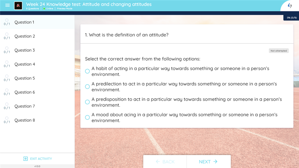 Week 24 Knowledge test: Attitude and changing attitudes | Boost