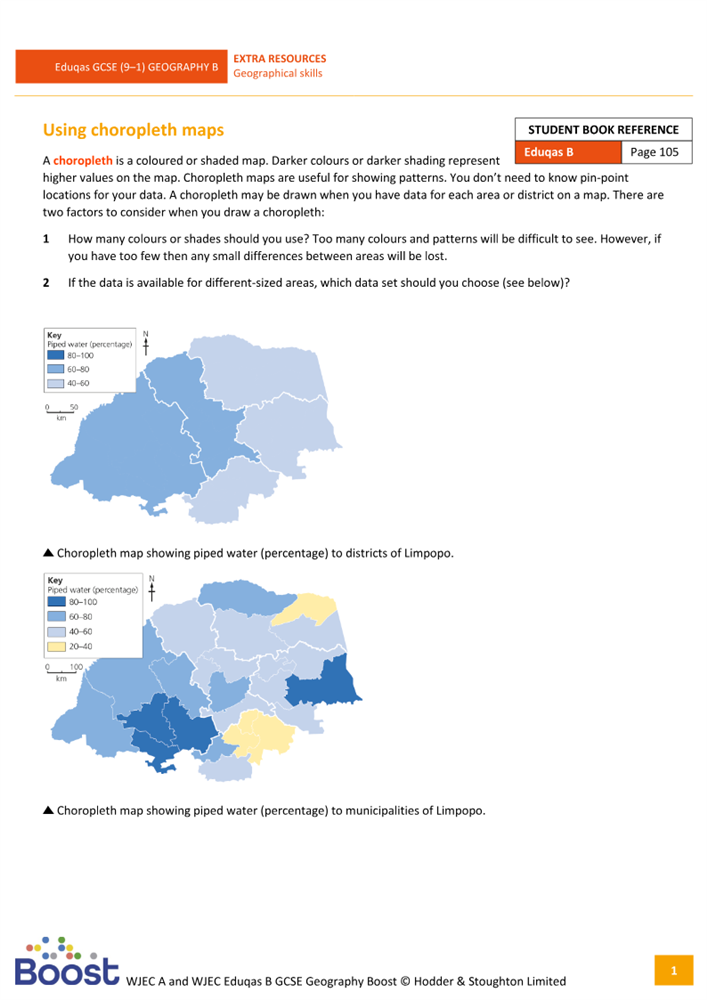 Using choropleth maps Eduqas B (mobile friendly) | Boost