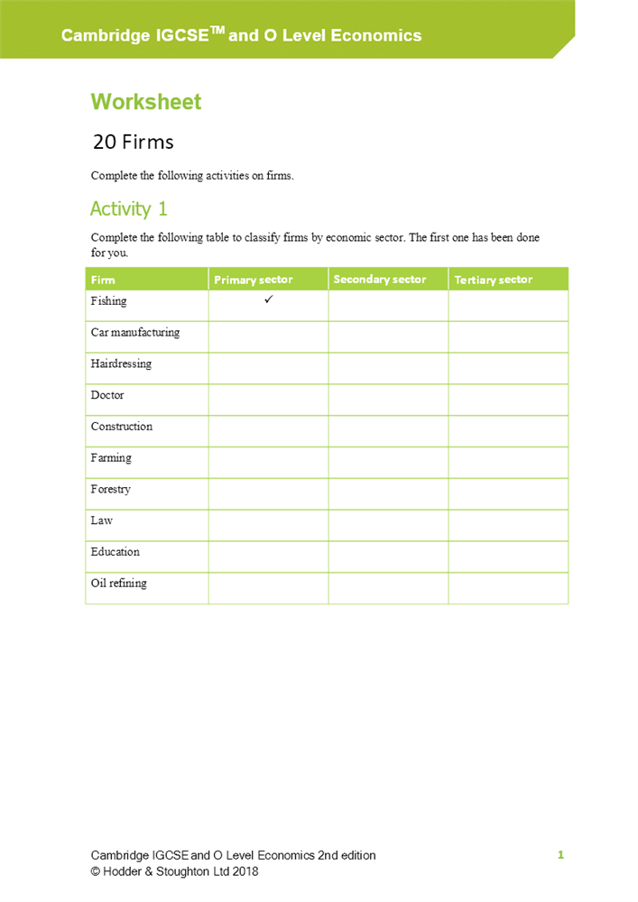 20 Firms: worksheet | Boost