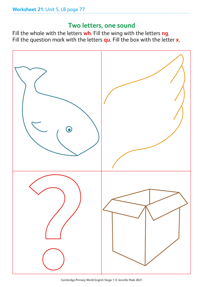Worksheet 21: Two letters, one sound | Boost