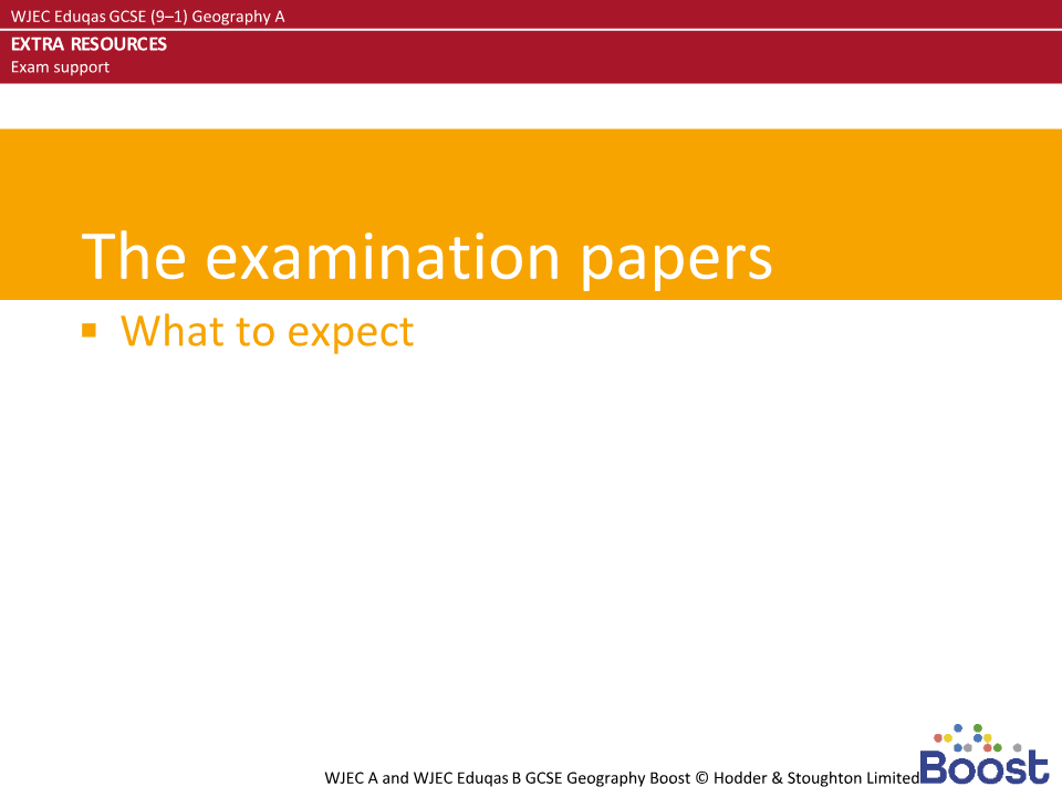 The examination papers WJEC and Eduqas A | Boost